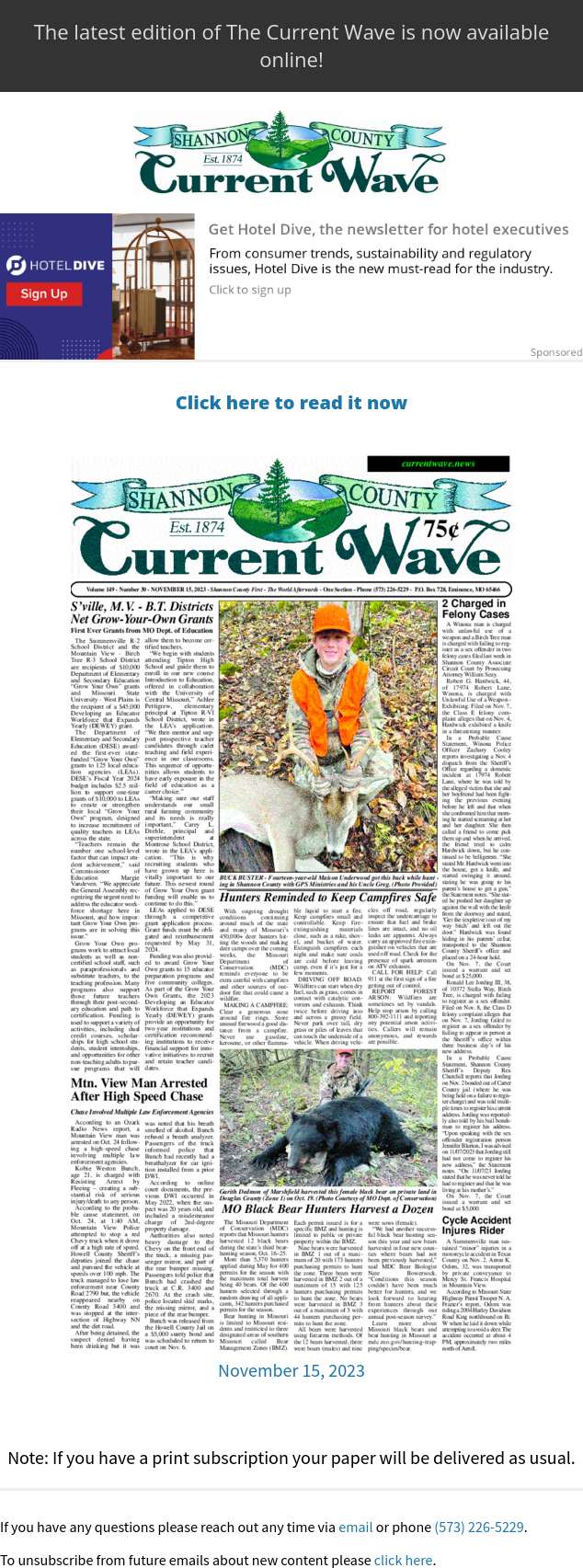 Current Wave Newspaper Sponsored Newsletter Advertising | Paved