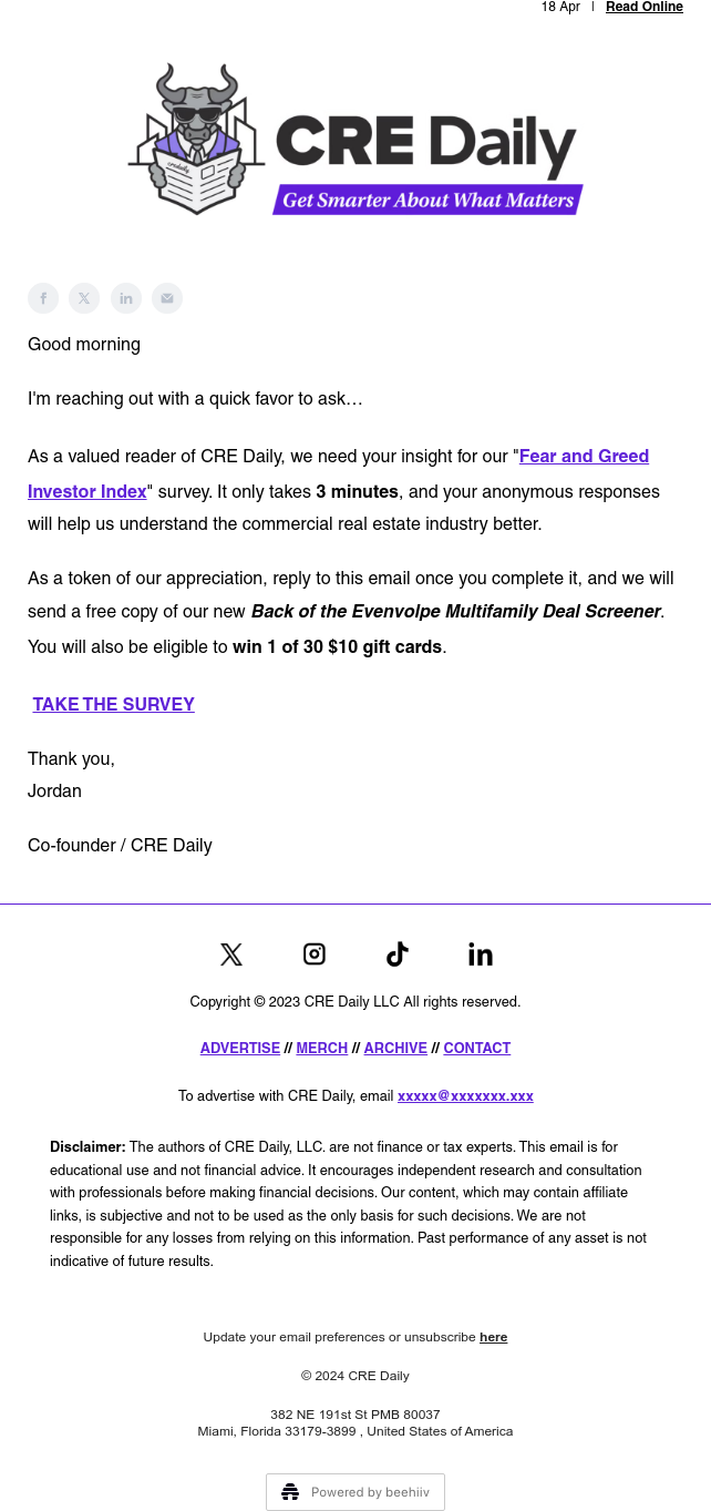 CRE Daily Sponsored Newsletter Advertising | Paved