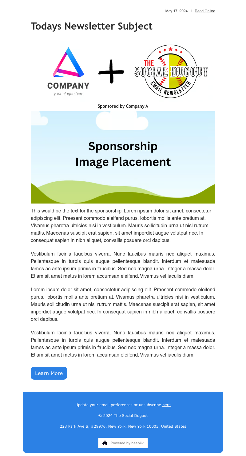 The Social Dugout Sponsored Email Advertising | Paved