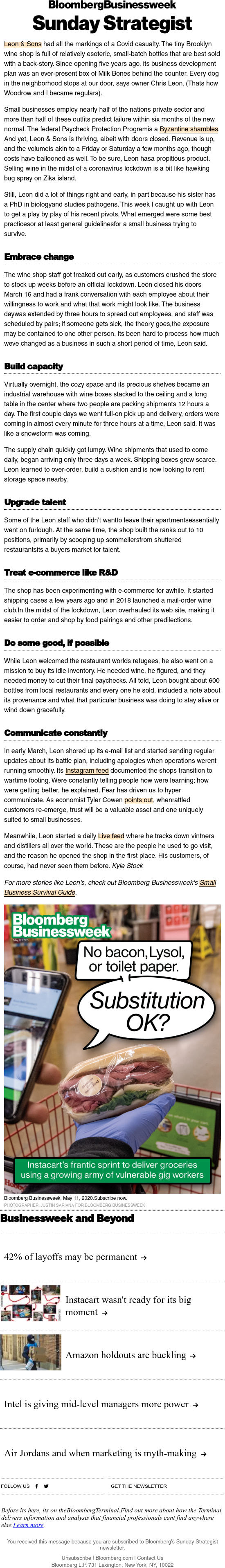 Bloomberg (Bloomberg Businessweek’s Sunday Strategist) Sponsored ...