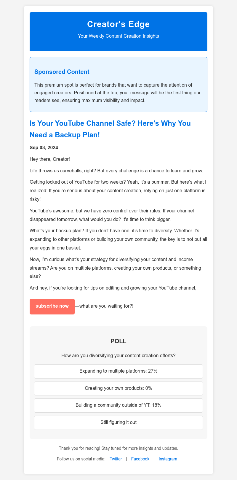 Creator's Edge Sponsored Newsletter Advertising | Paved