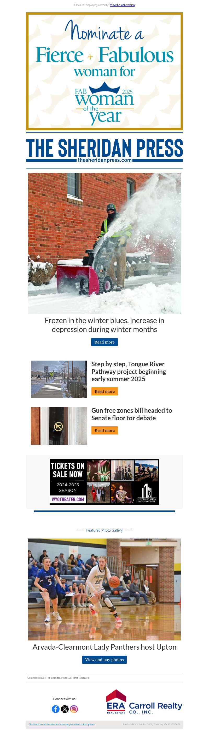 Sheridan Press Daily Headlines Sponsored Email Advertising | Paved