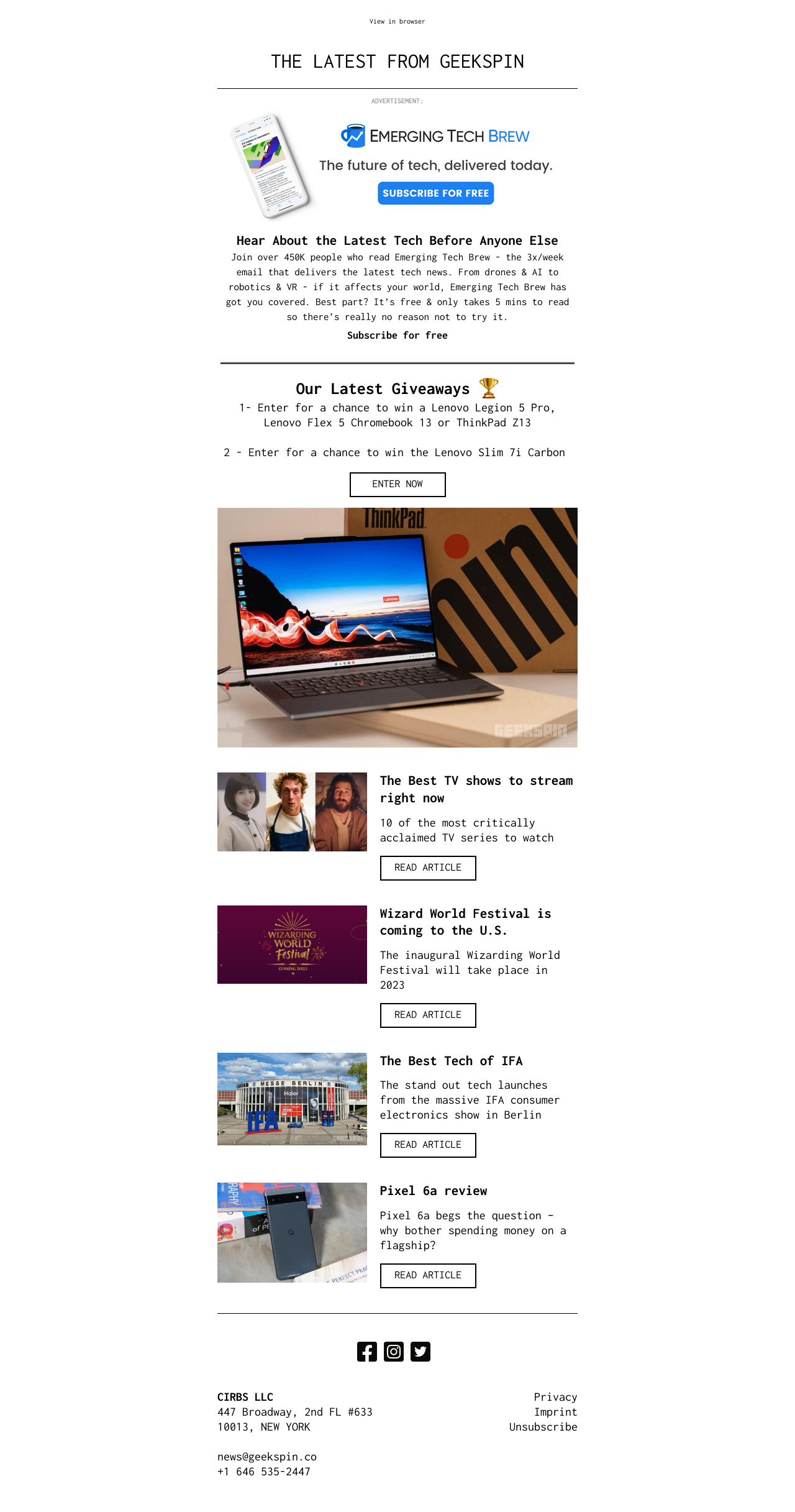 GEEKSPIN Sponsored Newsletter Advertising | Paved