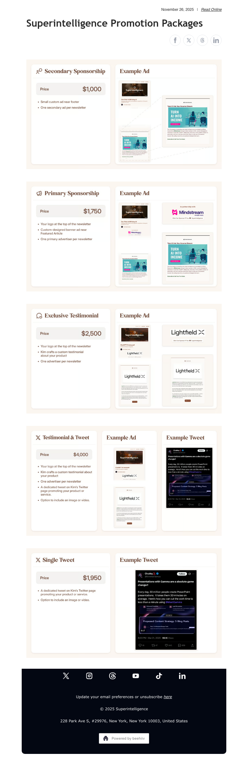 Superintelligence Sponsored Email Advertising | Paved