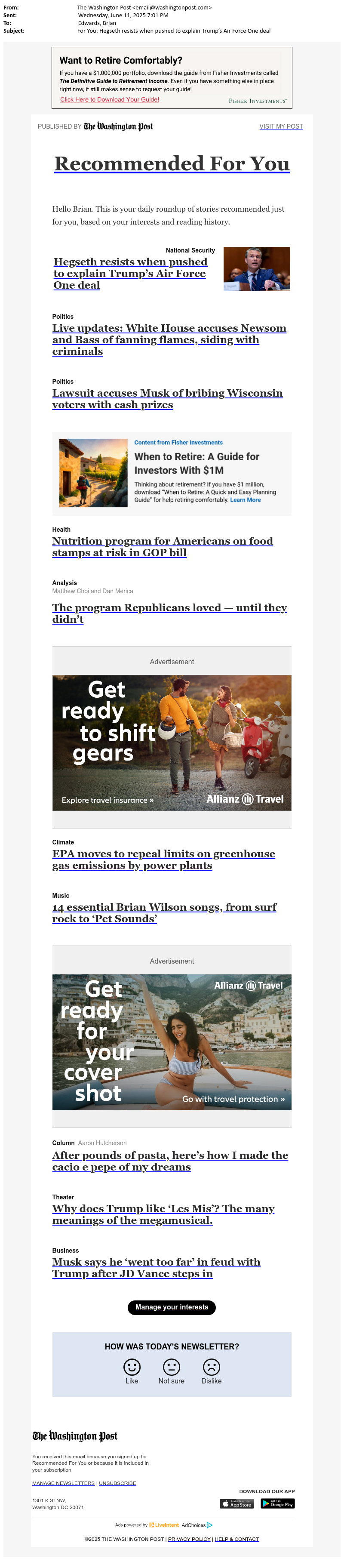 The Washington Post: For You Sponsored Email Advertising | Paved