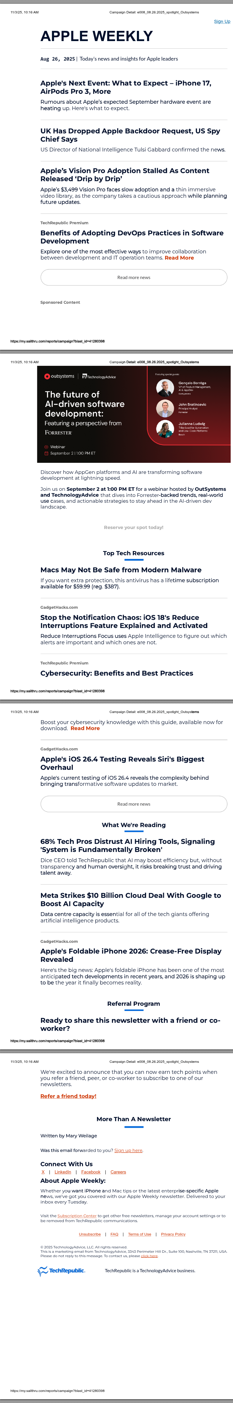 Apple Weekly Sponsored Newsletter Advertising | Paved
