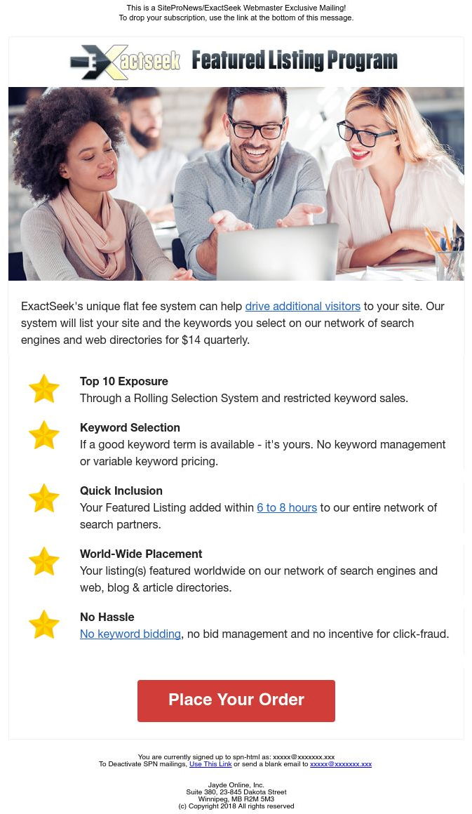 SiteProNews Sponsored Email Advertising | Paved