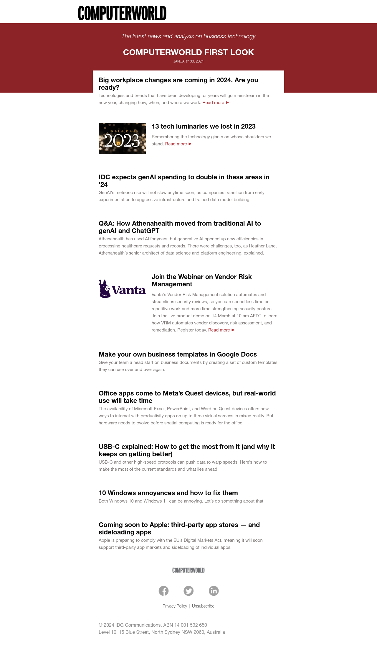 Computerworld Australia Sponsored Newsletter Advertising | Paved