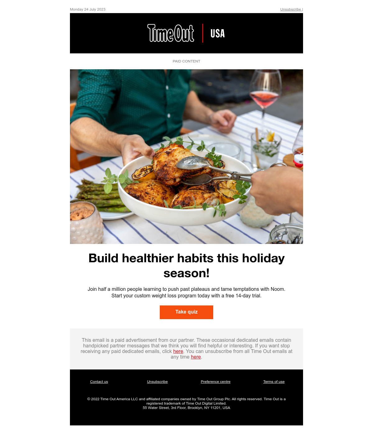 TimeOut Sponsored Email Advertising | Paved