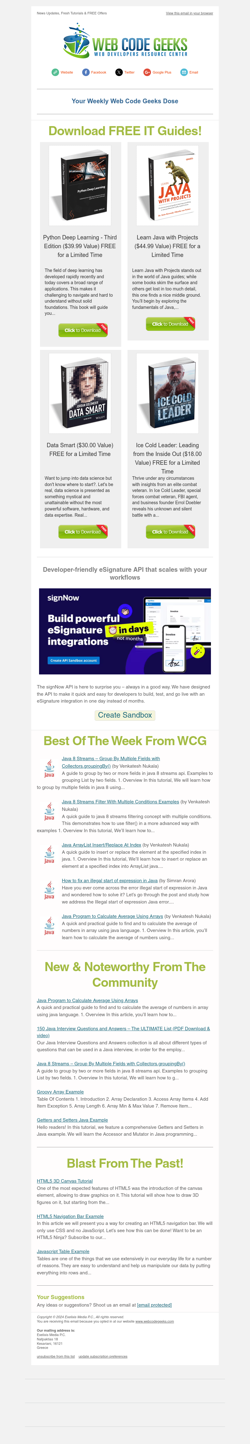 Web Code Geeks Sponsored Email Advertising | Paved