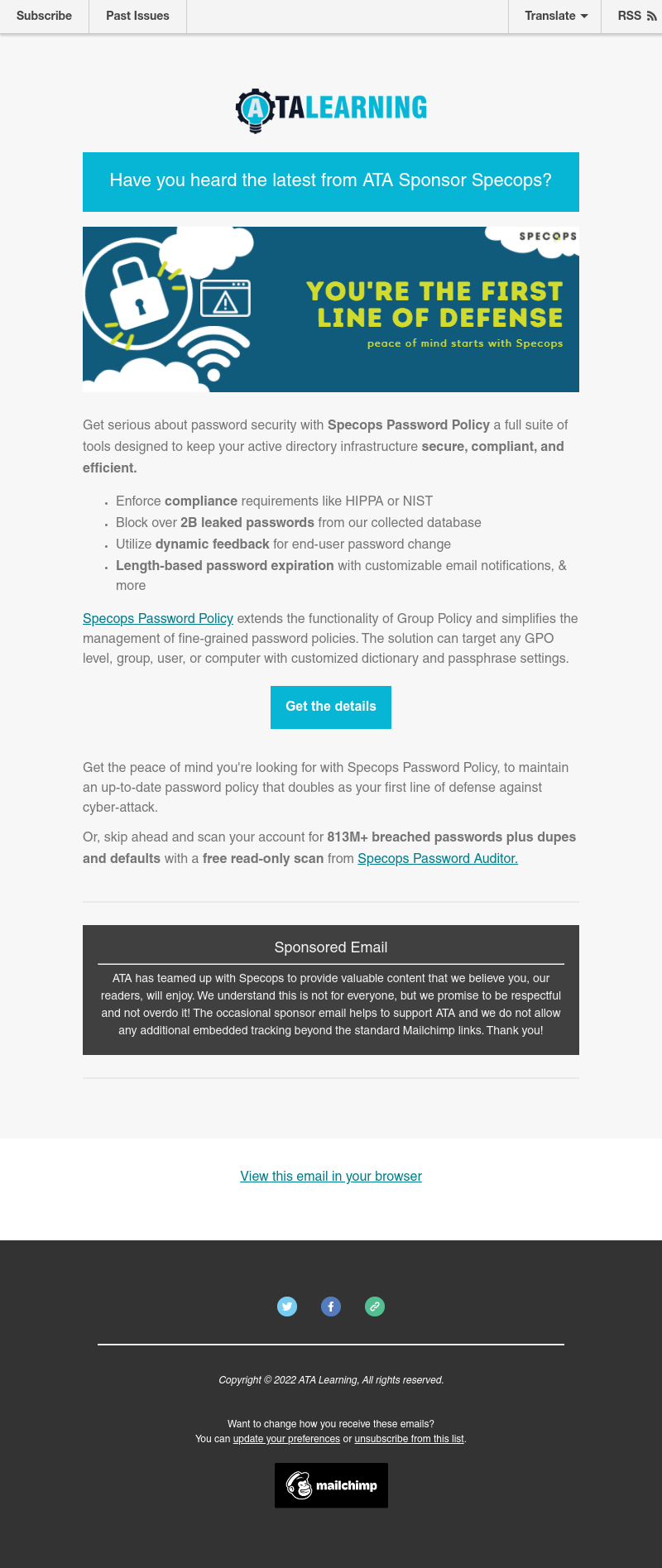 ATA Learning Sponsored Newsletter Advertising | Paved