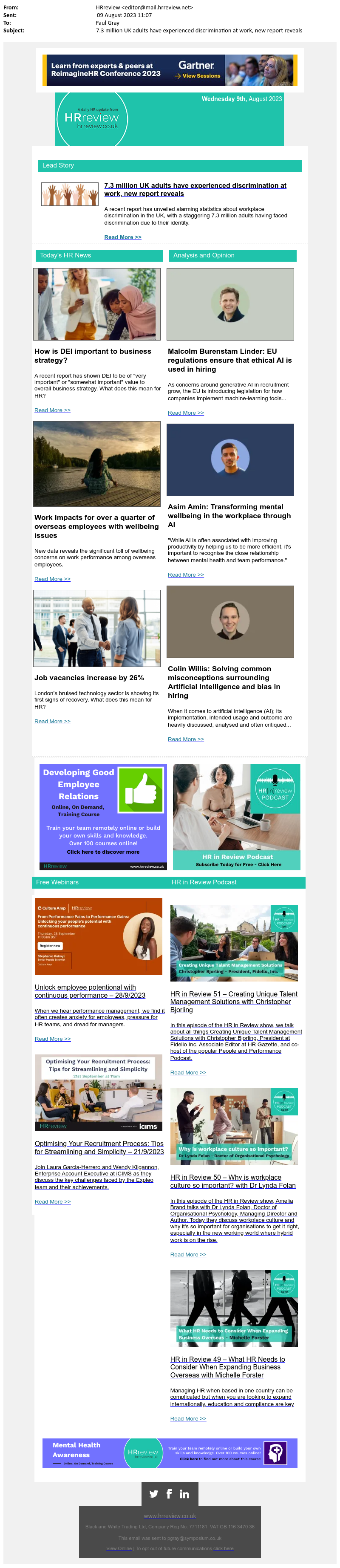 HRreview Daily Newsletter Sponsored Newsletter Advertising | Paved