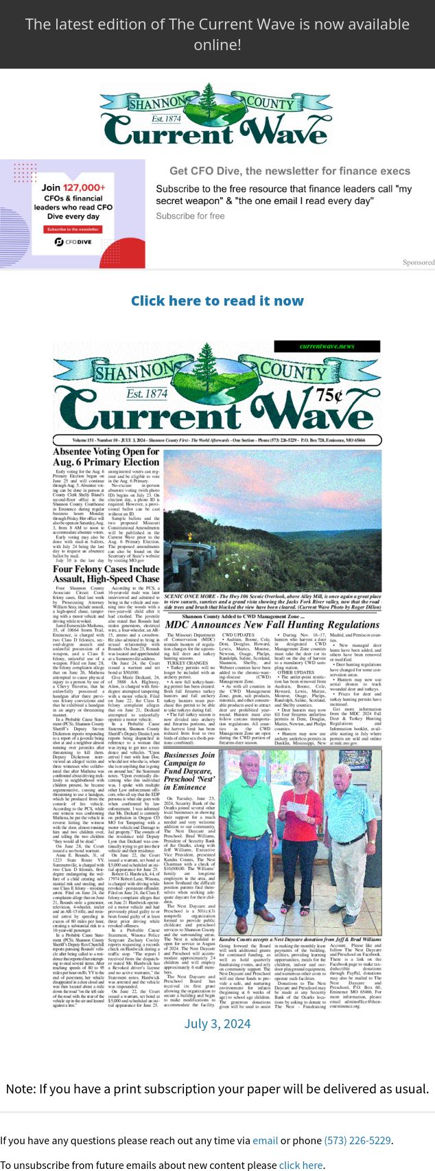 Current Wave Newspaper Sponsored Newsletter Advertising | Paved