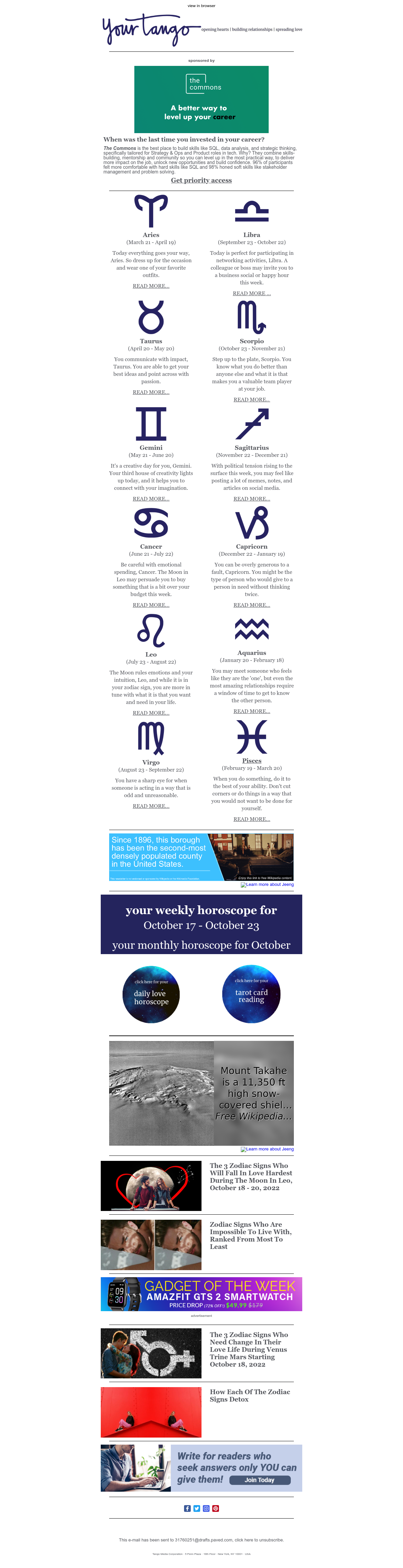 YourTango Newsletter Sponsored Email Advertising | Paved
