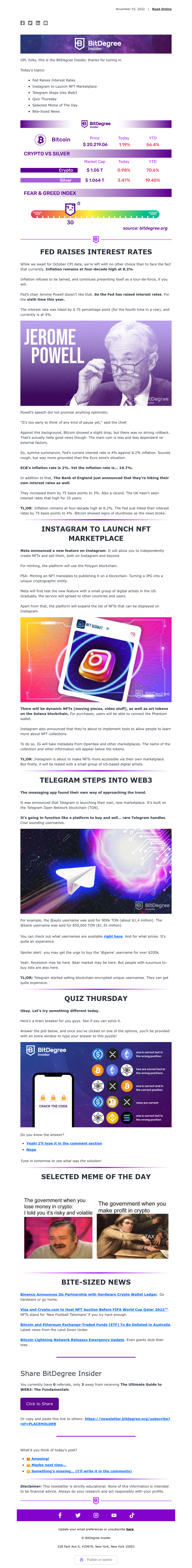 BitDegree Insider Sponsored Newsletter Advertising | Paved