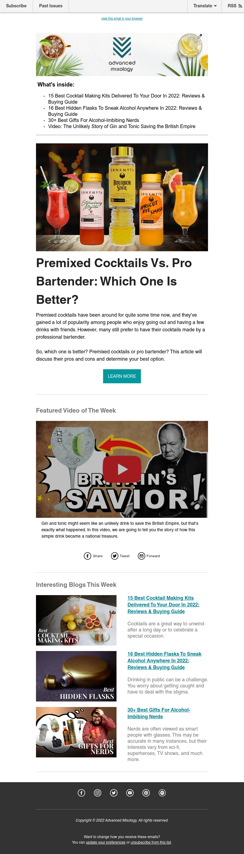 Advanced Mixology Sponsored Newsletter Advertising | Paved