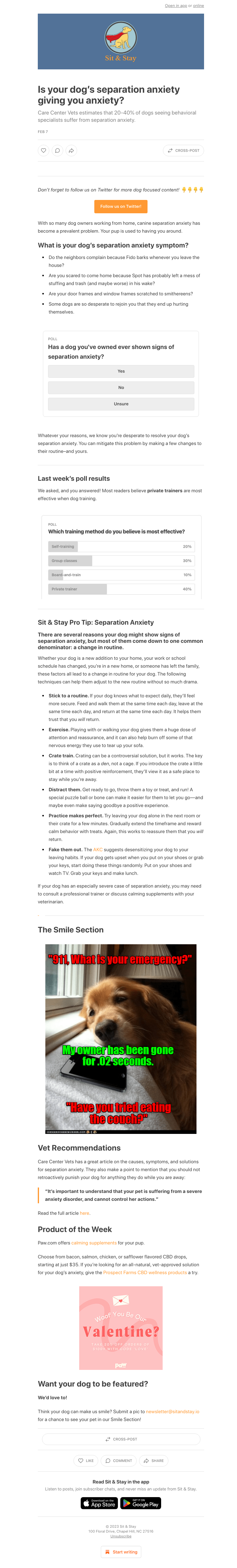 Sit & Stay Sponsored Email Advertising | Paved