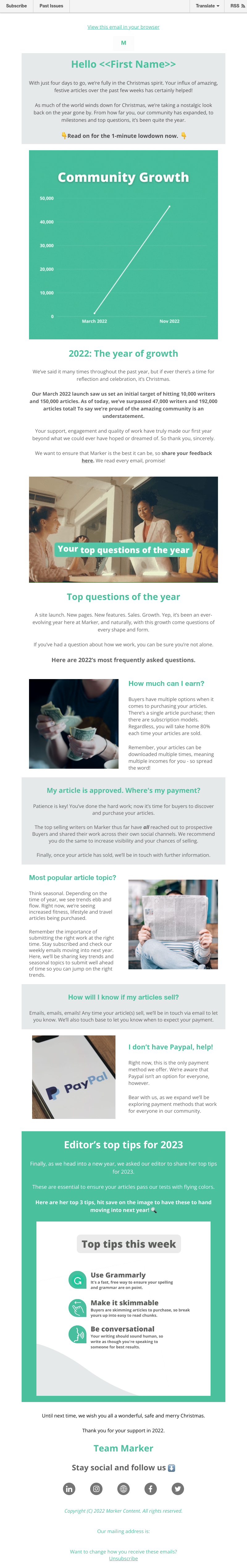 Marker's Weekly Email Sponsorships | Paved