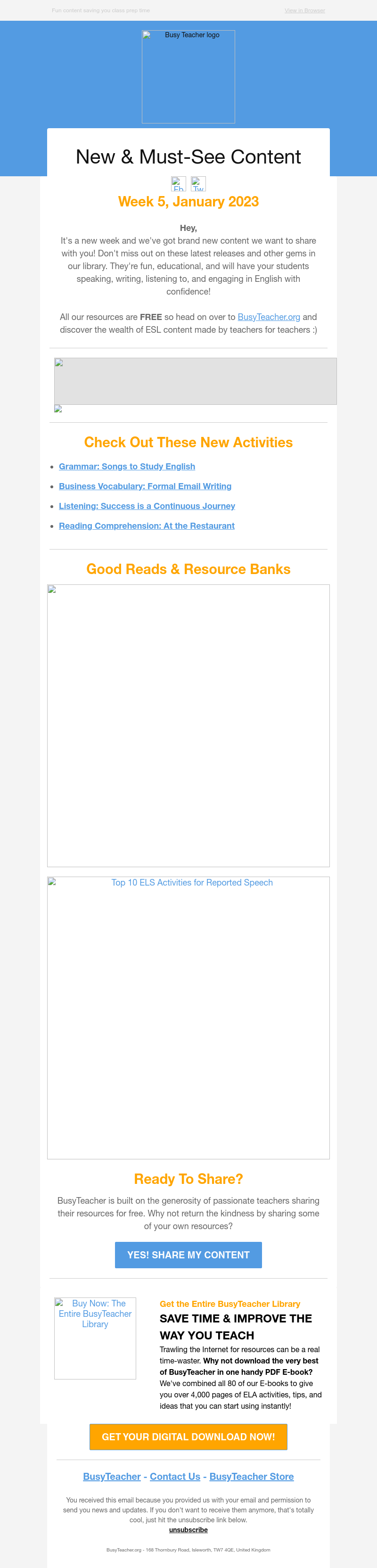 BusyTeacher Educational Newsletter Sponsored Newsletter Advertising | Paved