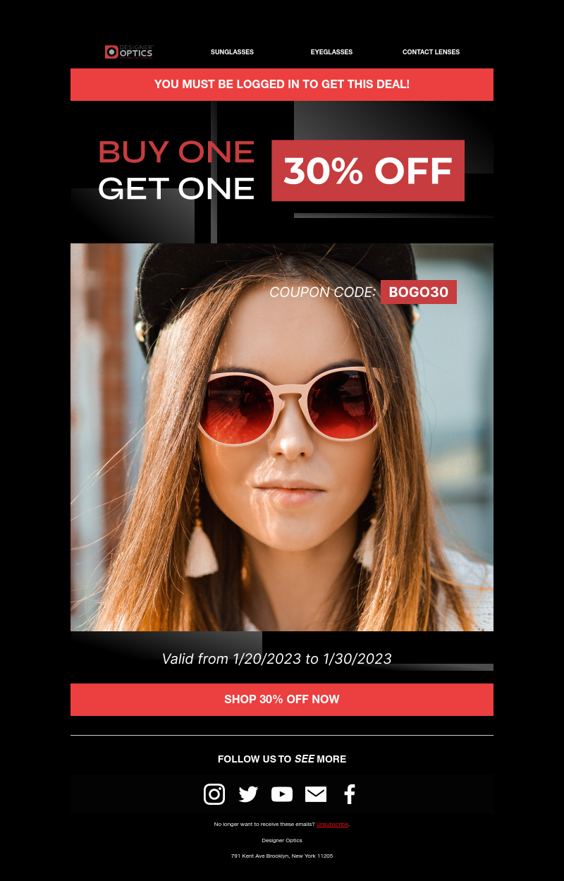 Designer Optics Sponsored Newsletter Advertising | Paved