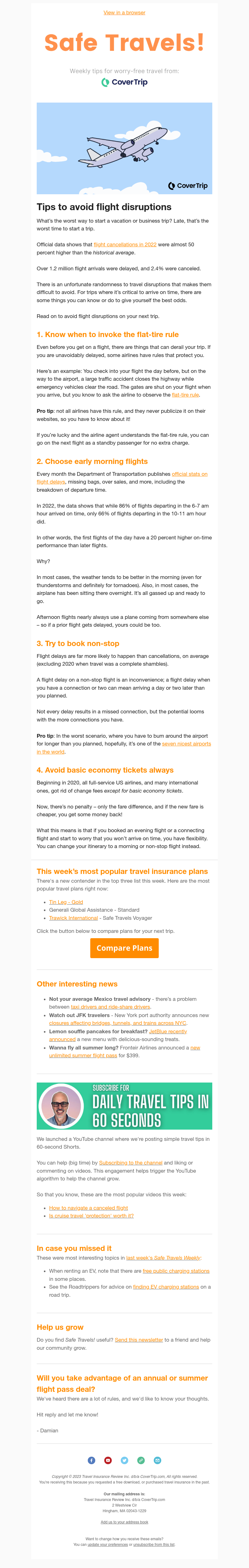 Safe Travels! Sponsored Email Advertising | Paved