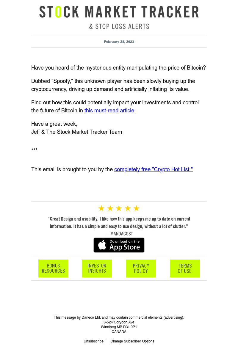 Stock Market Tracker Daily Sponsored Email Advertising | Paved