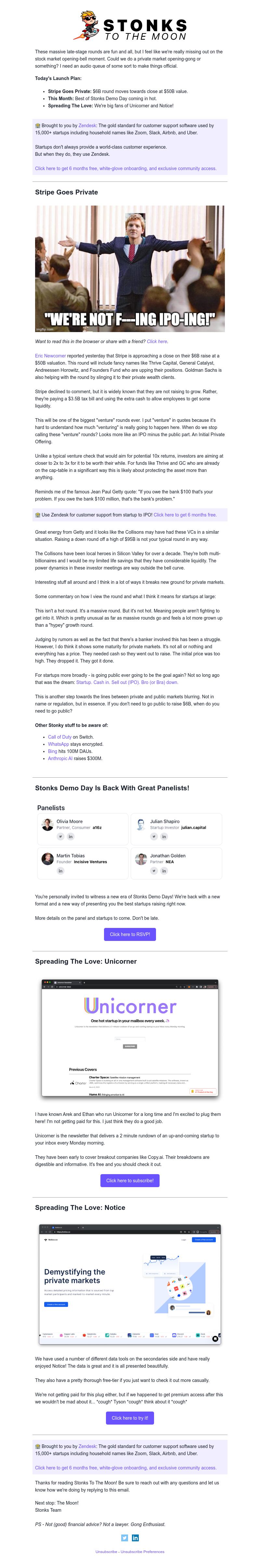 Stonks: To The Moon Sponsored Email Advertising | Paved