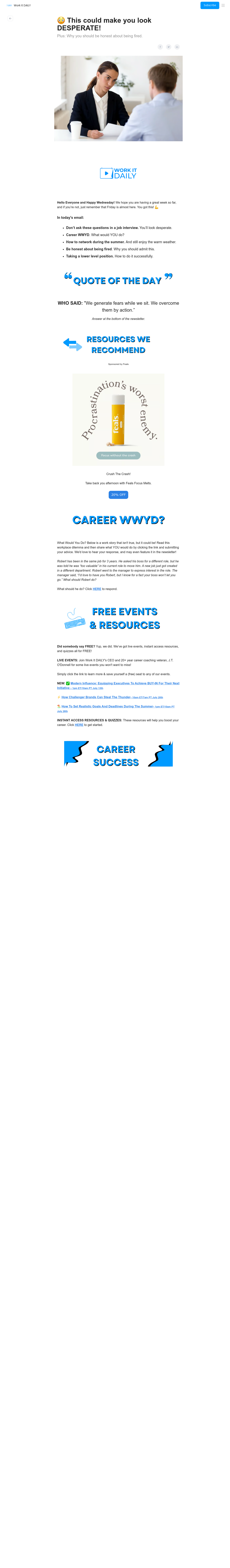 Work It DAILY Sponsored Email Advertising | Paved