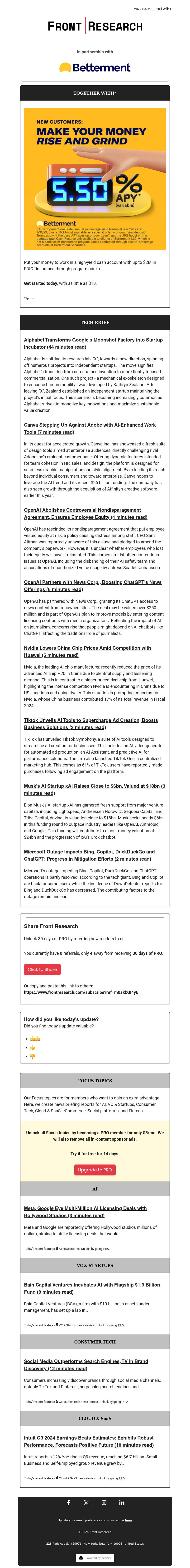 Front Research Sponsored Newsletter Advertising | Paved