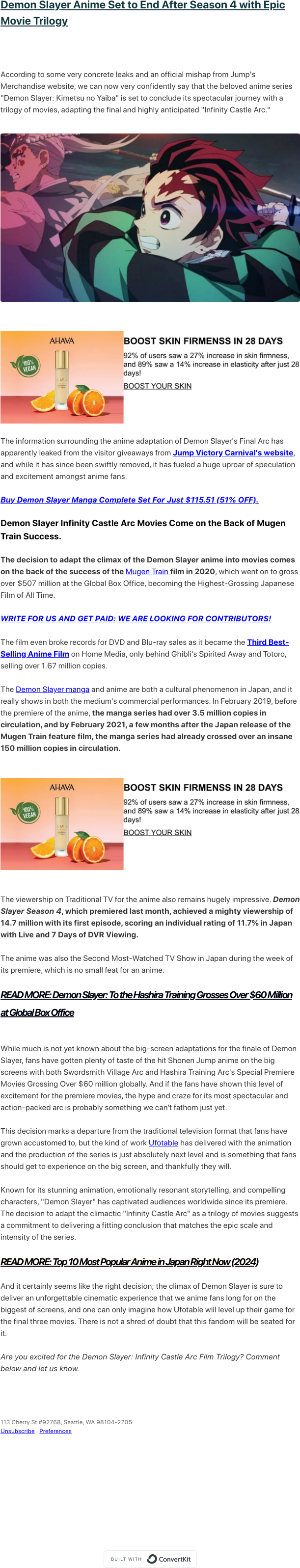Anime Fandom Lounge Sponsored Newsletter Advertising | Paved