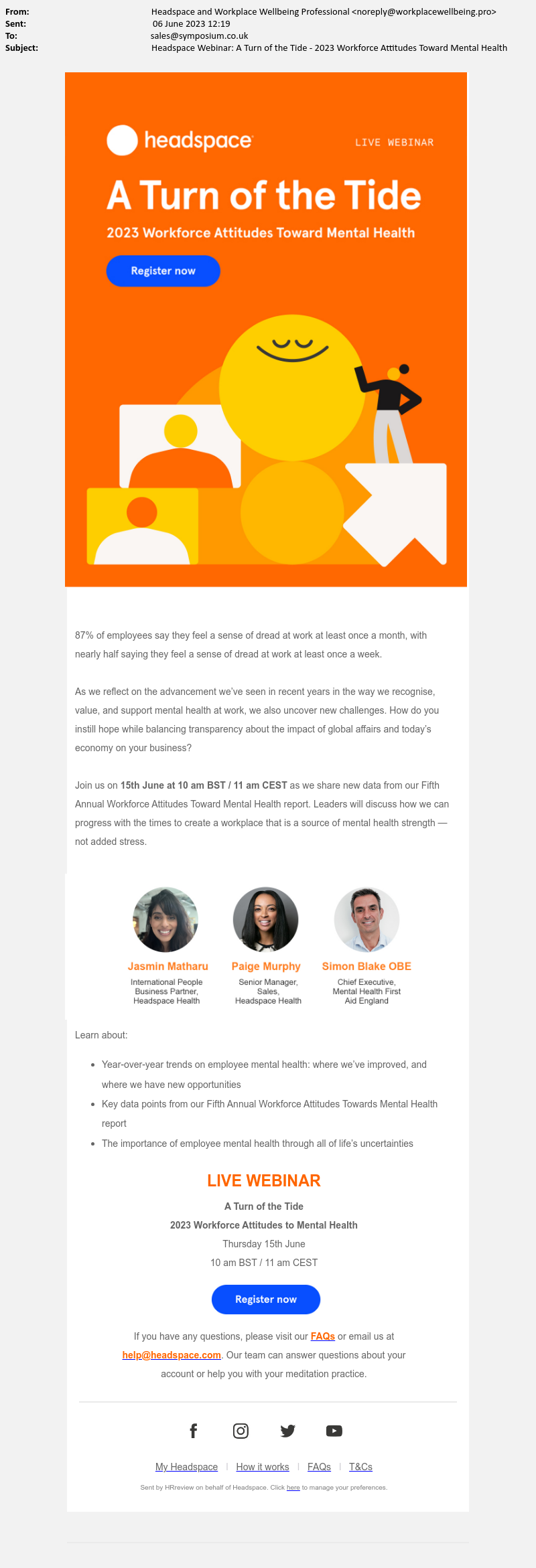Workplace Wellbeing Professional Sponsored Email Advertising | Paved