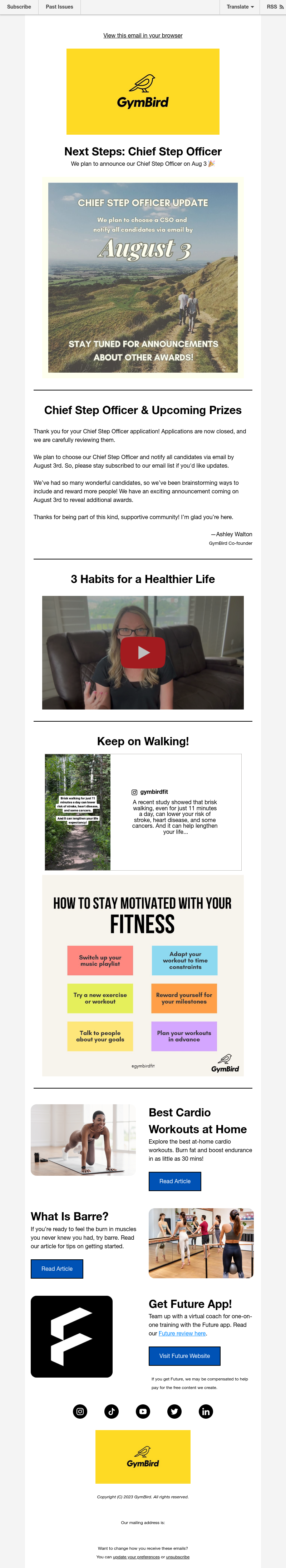 GymBird Sponsored Newsletter Advertising | Paved