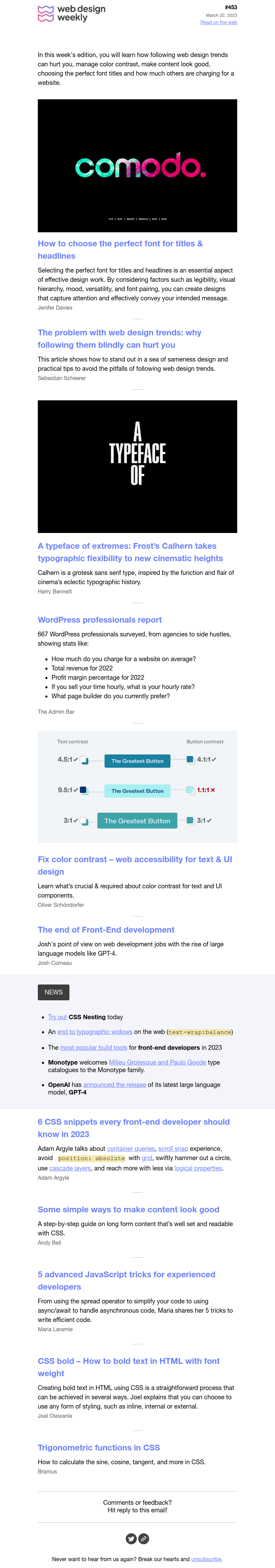 Web Design Weekly Sponsored Email Advertising | Paved
