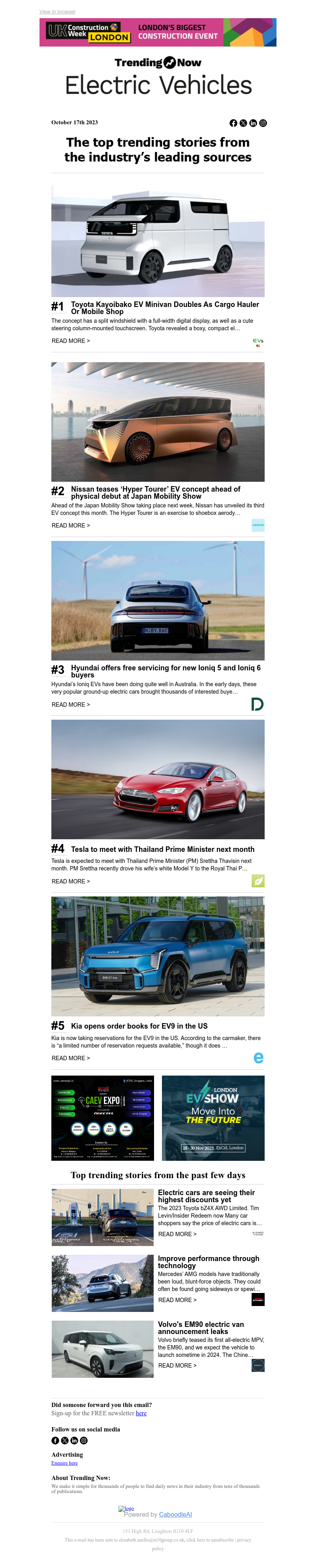 Trending Now Electric Vehicles Sponsored Email Advertising | Paved