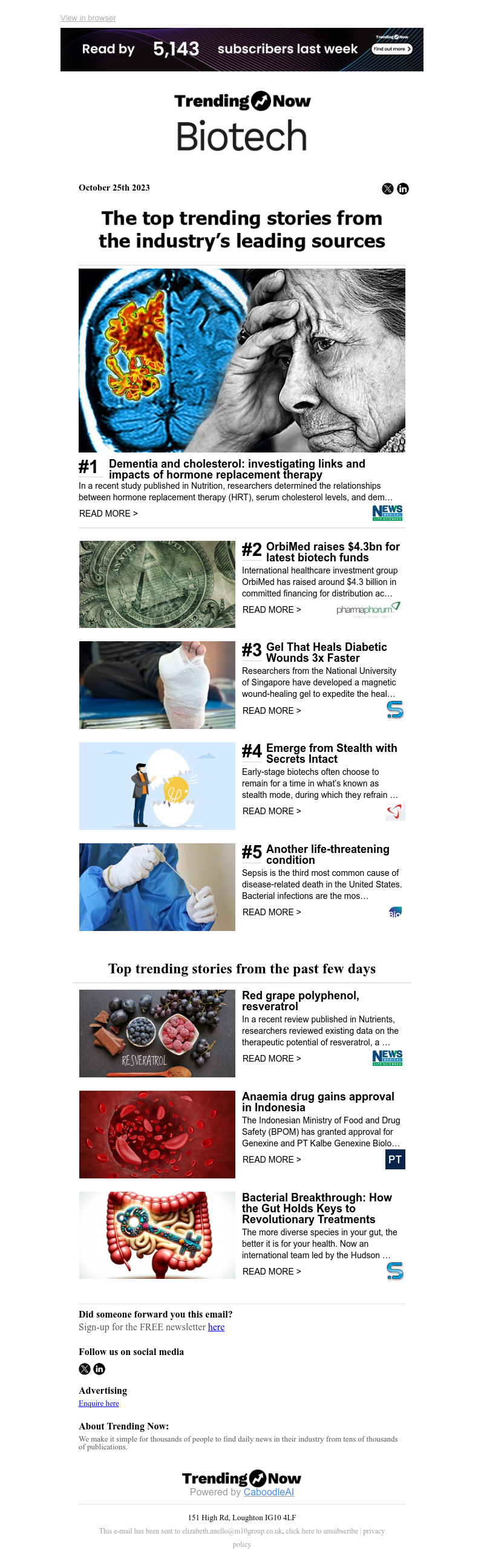 Trending Now Biotech Sponsored Email Advertising | Paved