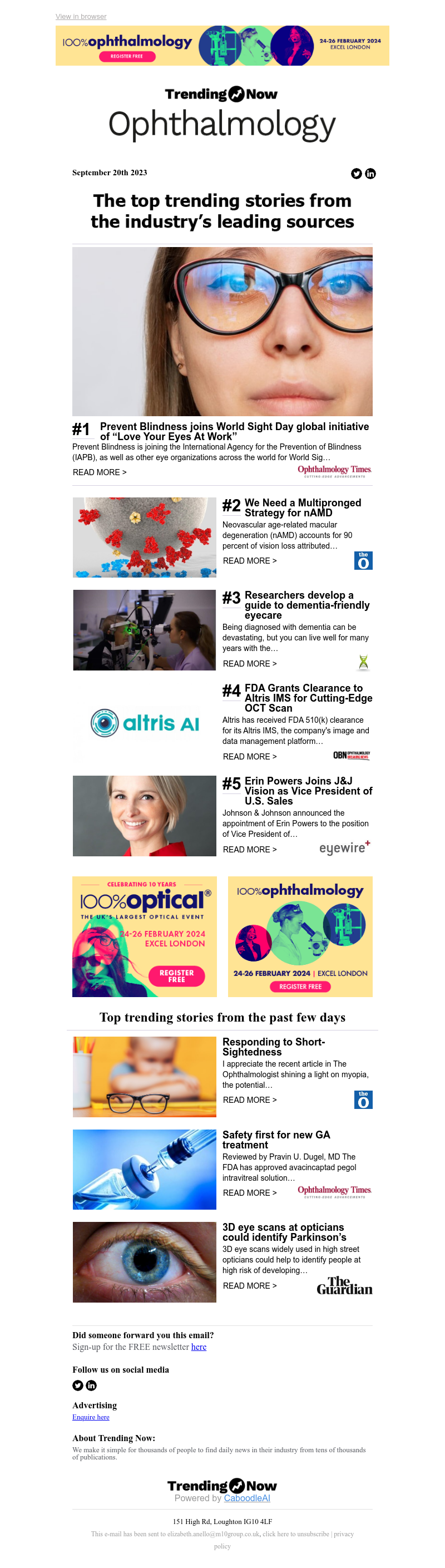 Trending Now Ophthalmology Sponsored Email Advertising | Paved