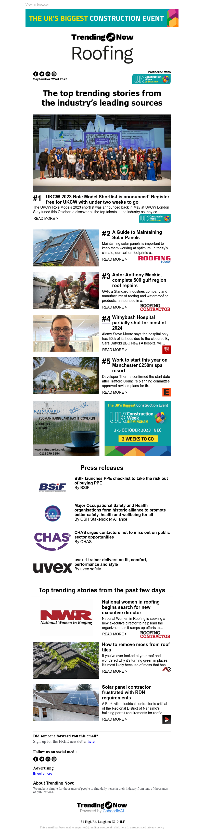 Trending Now Roofing Sponsored Email Advertising | Paved