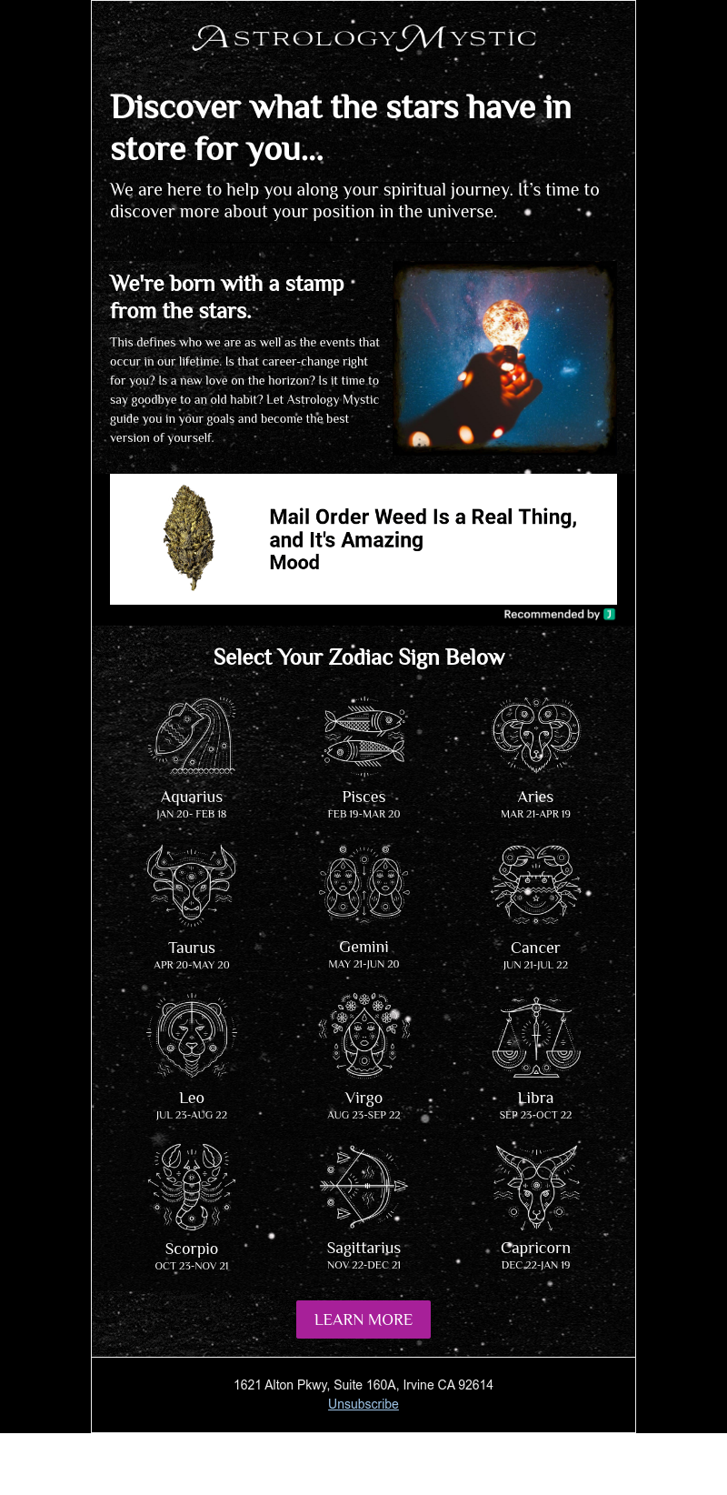 Astrology Mystic Sponsored Newsletter Advertising | Paved