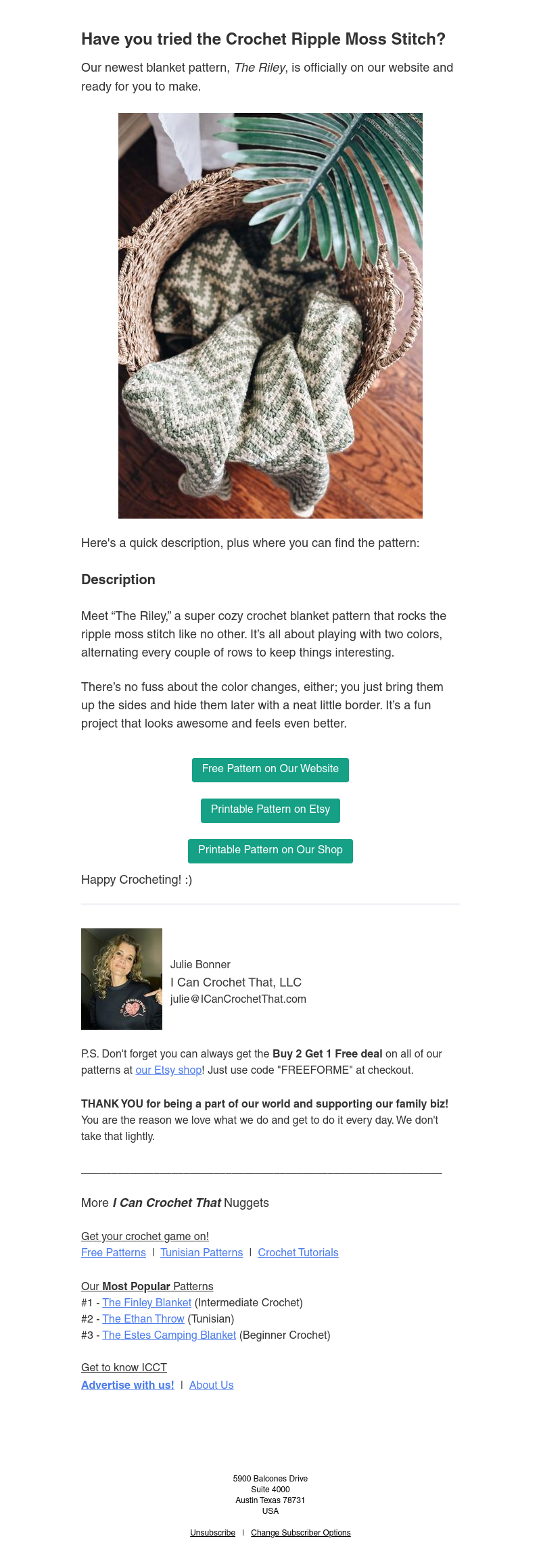 I Can Crochet That Sponsored Newsletter Advertising | Paved